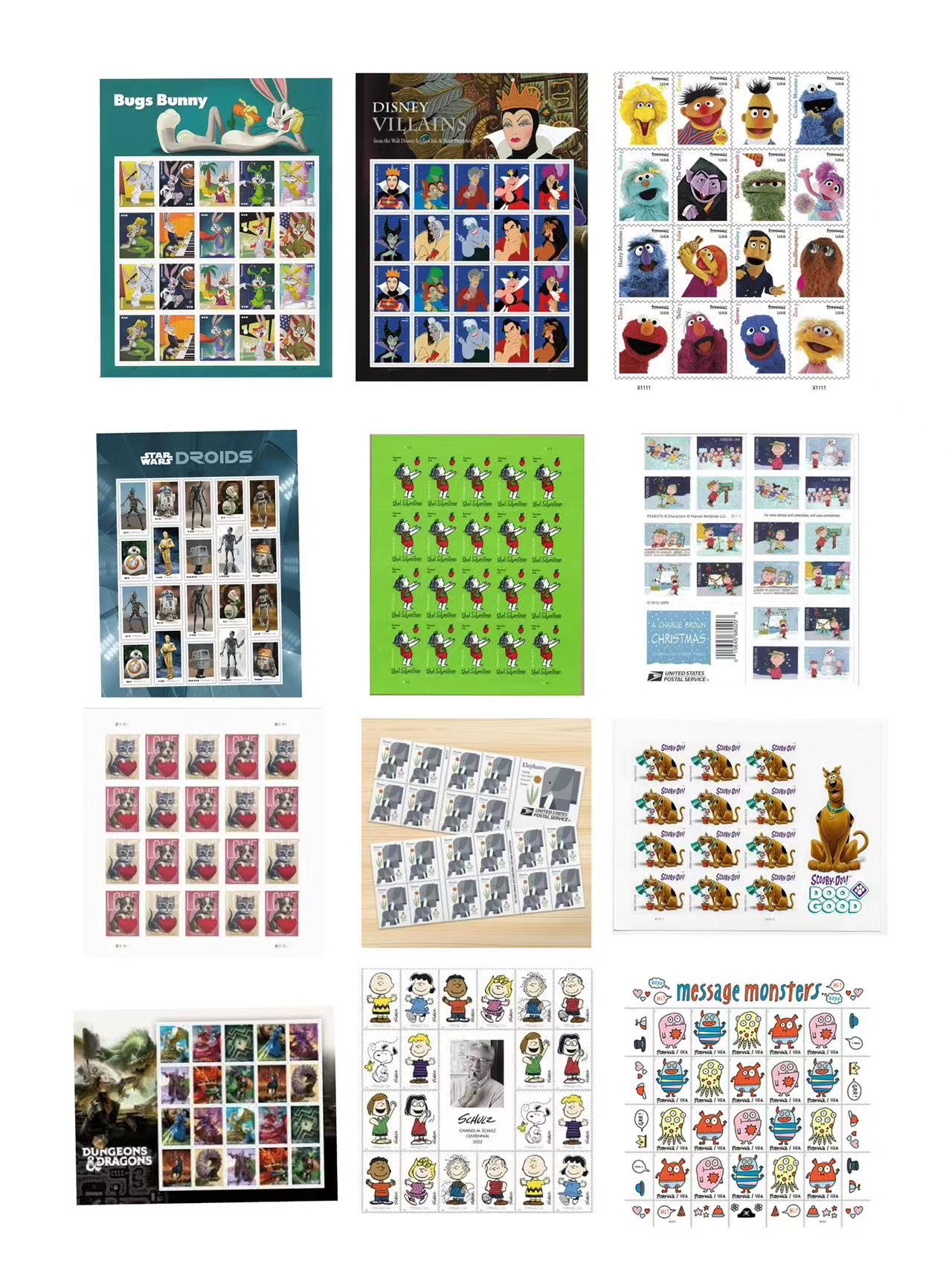 12 styles mixed cartoon stamps – Stampforever